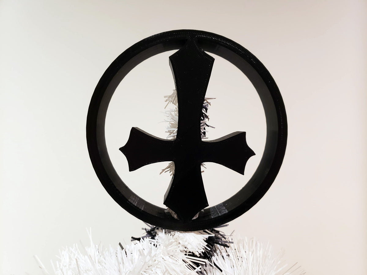 Inverted Cross Tree Topper • Gothic Holiday Home Decor • 3D Printed ...