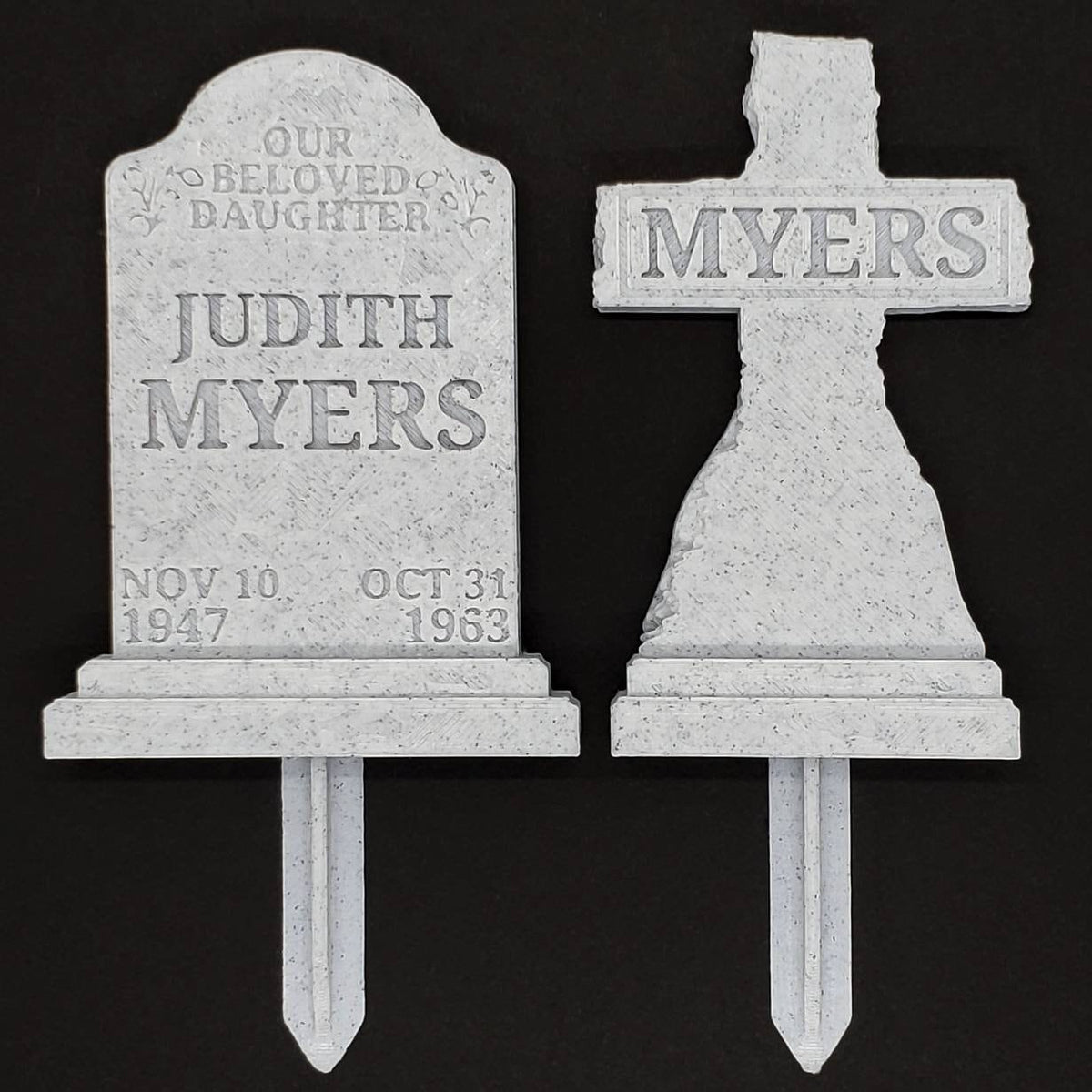 Judith and Michael Myers Headstone Garden Markers • Gothic Home Garden ...
