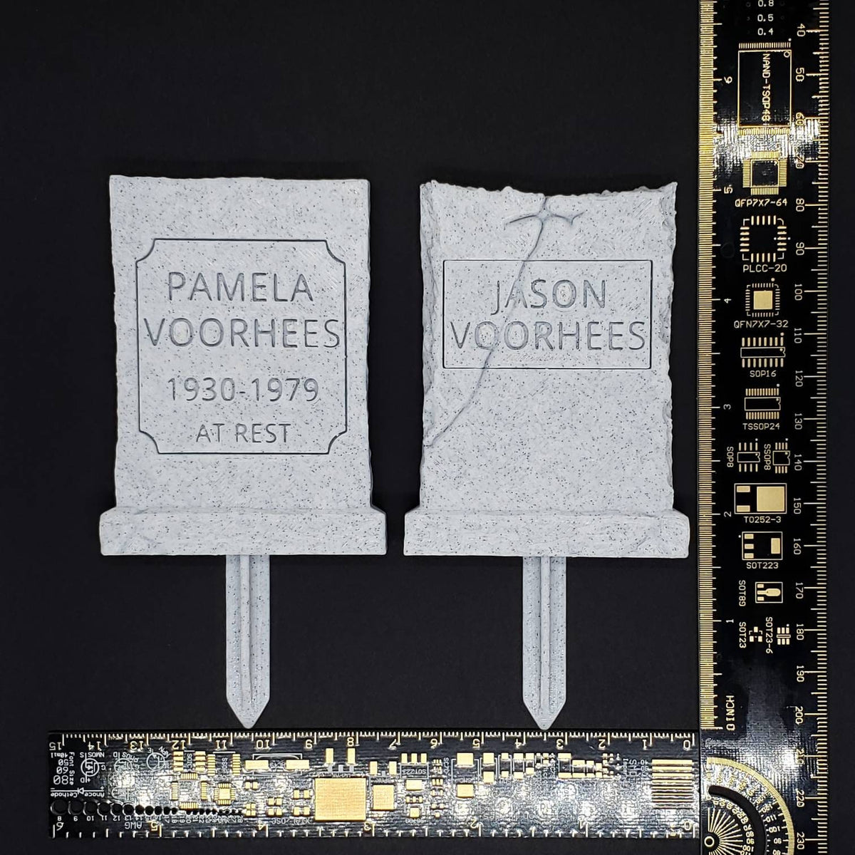 Jason and Pamela Voorhees Headstone Garden Markers • Gothic Home Garde ...