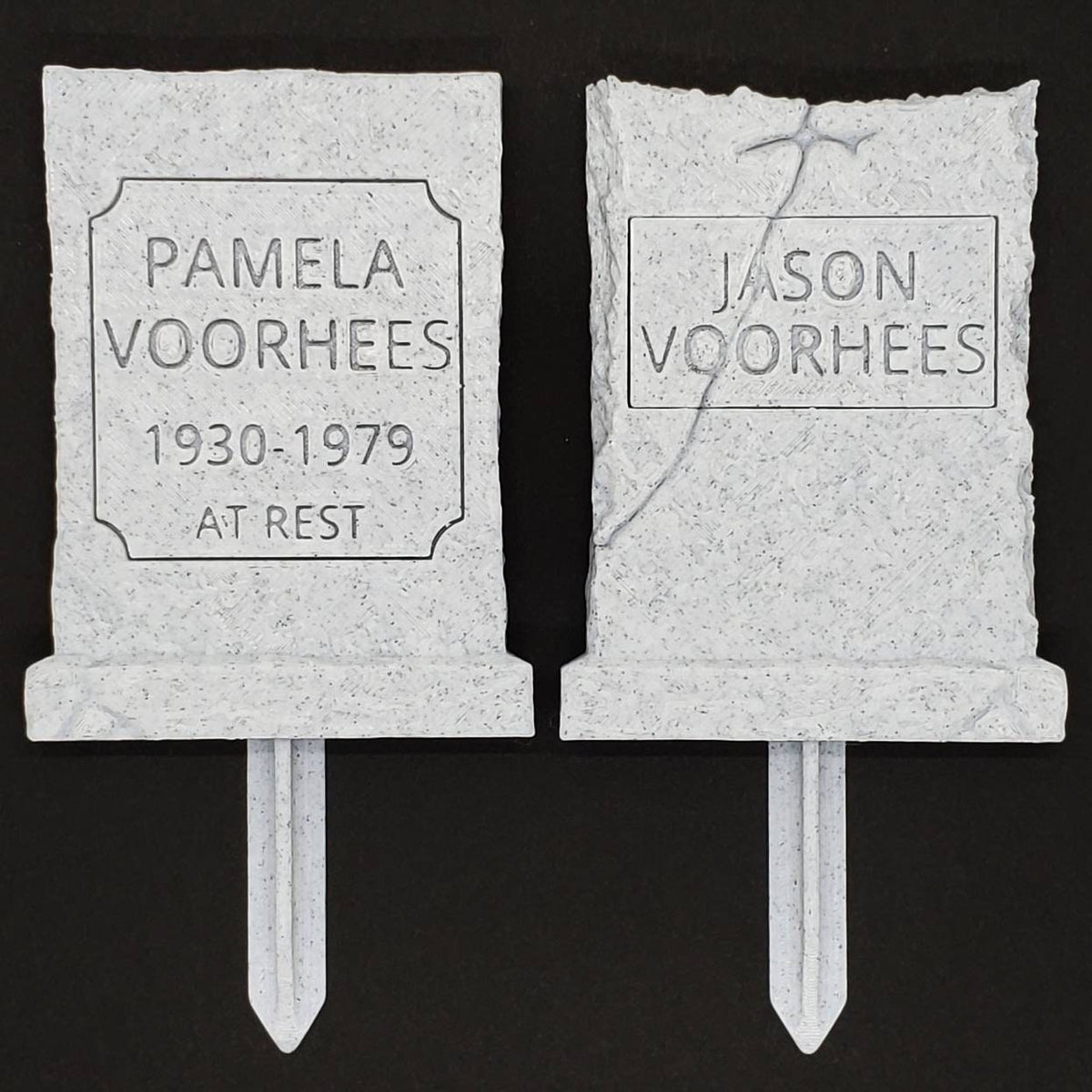 Jason and Pamela Voorhees Headstone Garden Markers • Gothic Home Garde ...